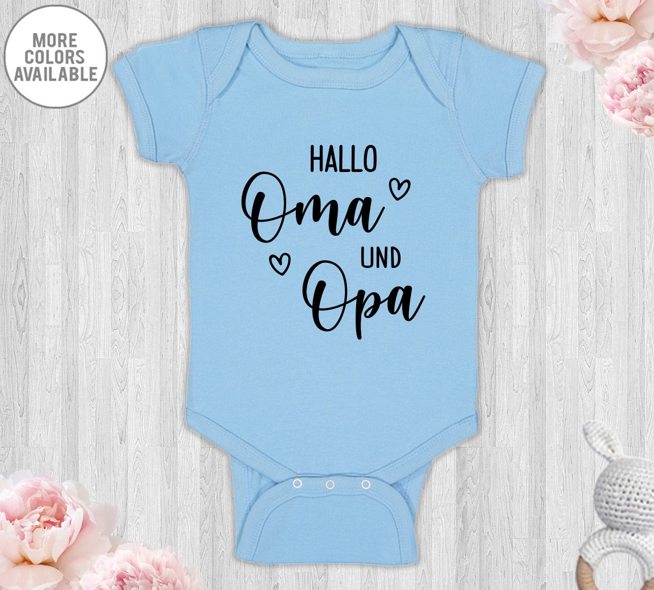 Hallo Oma Und Opa Baby Bodysuit Pregnancy Announcement | Etsy