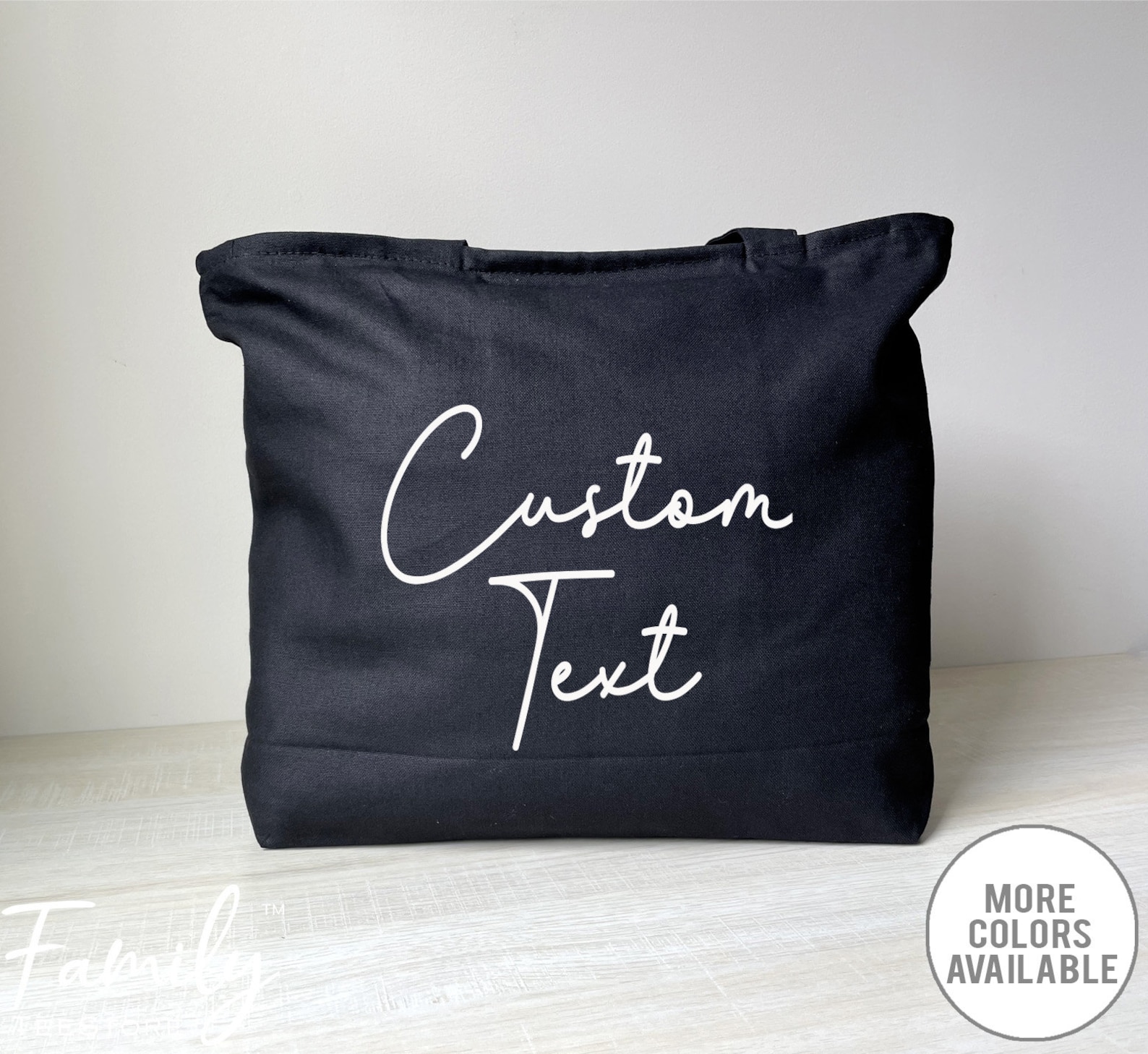 Custom Text Tote Bag - Zippered Tote Bag - Promotional Tote Bag ...