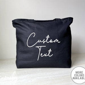 Custom Text Tote Bag - Zippered Tote Bag - Promotional Tote Bag ...