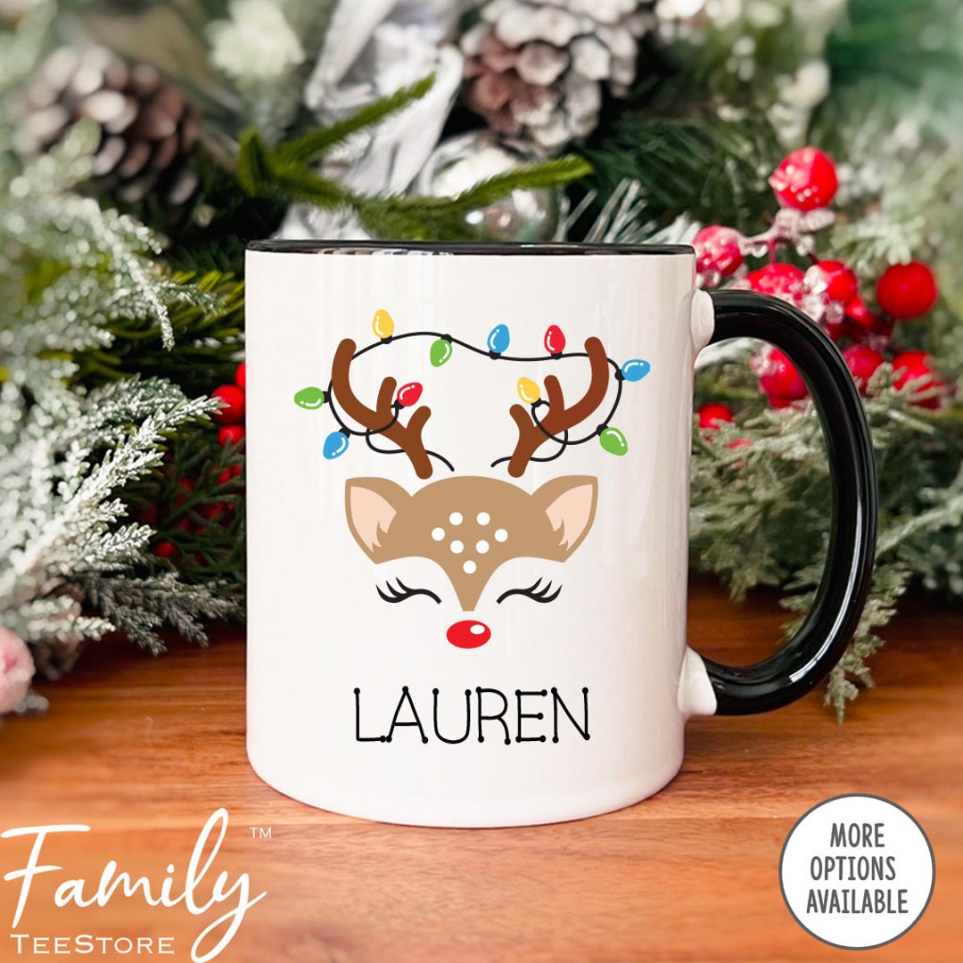 Reindeer Face Mug Personalized Christmas Mug Secret Santa Gift Custom ...