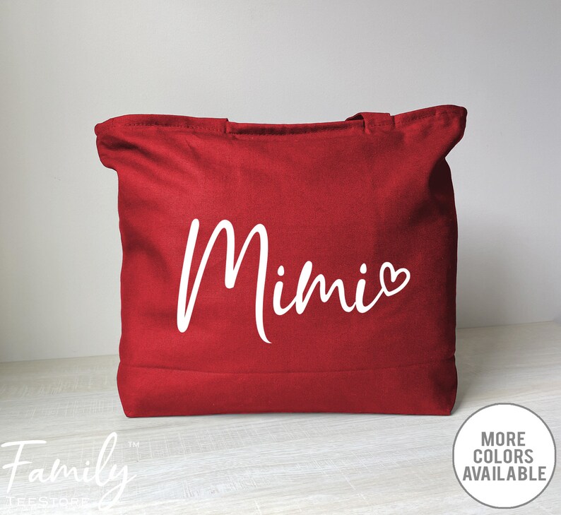 Mimi Heart Zippered Tote Bag Mimi Tote Bag Mimi Gift - Etsy