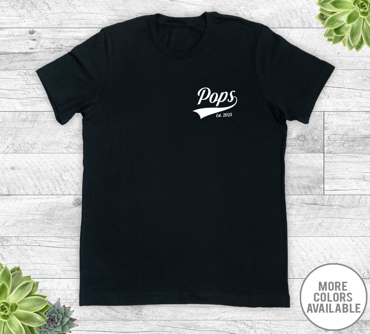 Pops Est. 2023 Pocket Design T-shirt Custom Date Pops - Etsy