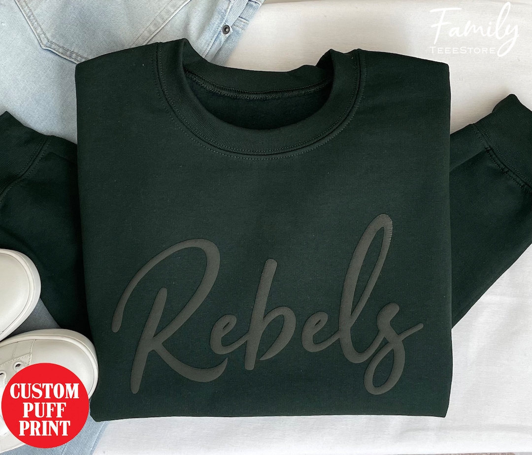 Embossed Team Name Sweatshirt, Custom School Mascot Sweatshirt ...