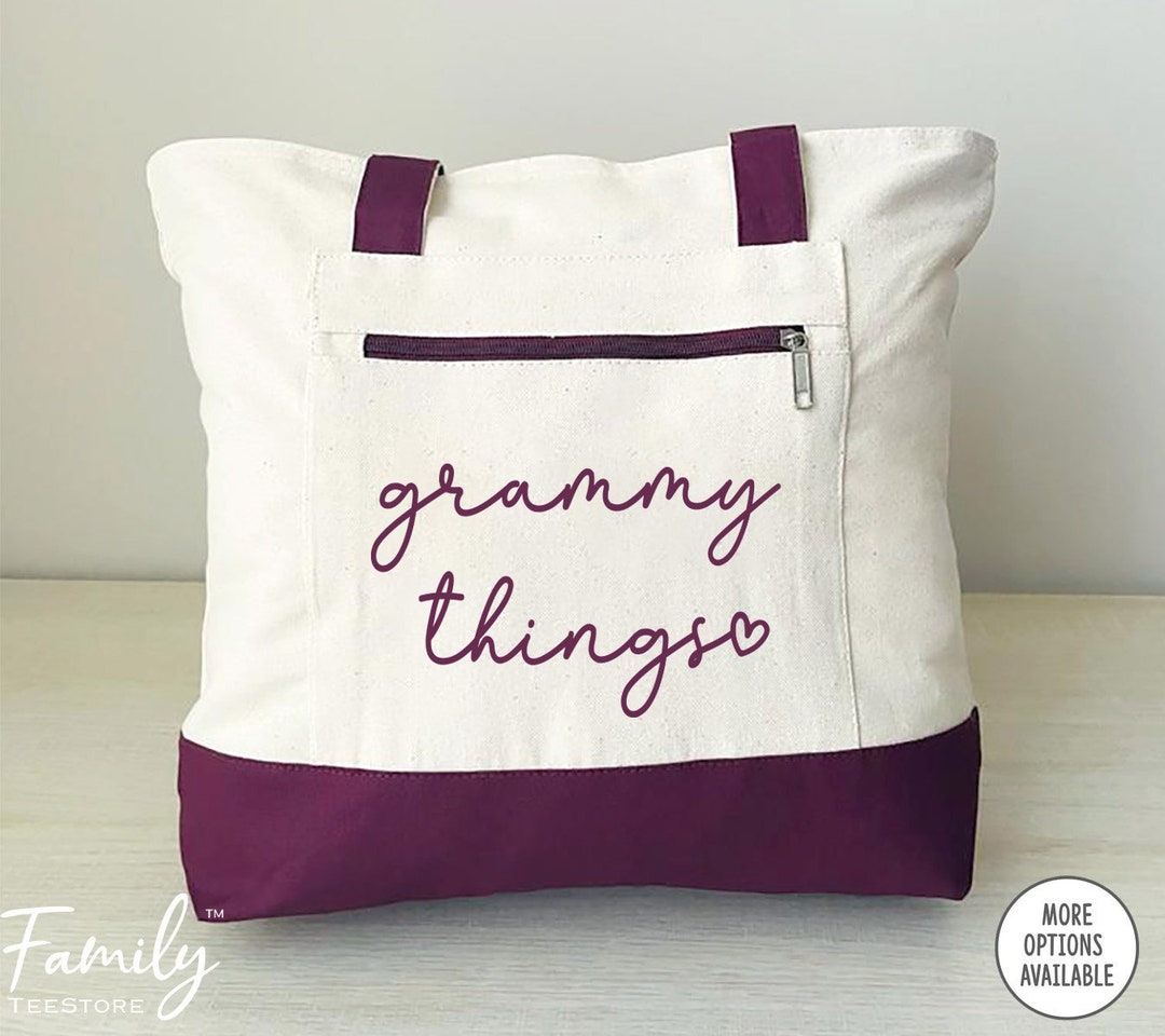 Grammy Things, Grammy Tote, Zippered Tote Bag, Cute Grammy Gift, Two ...