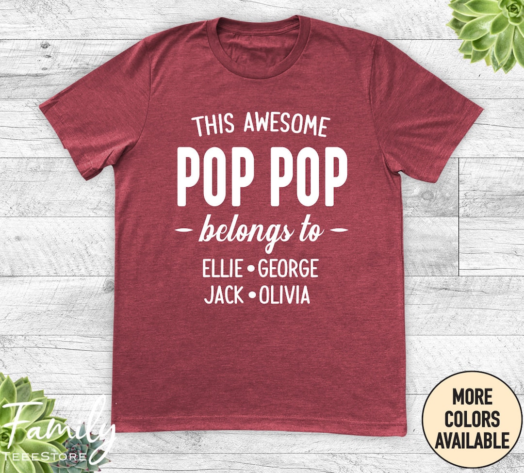 This Awesome Pop Pop Belongs To... -unisex Shirt - Pop Pop Shirt - Pop ...