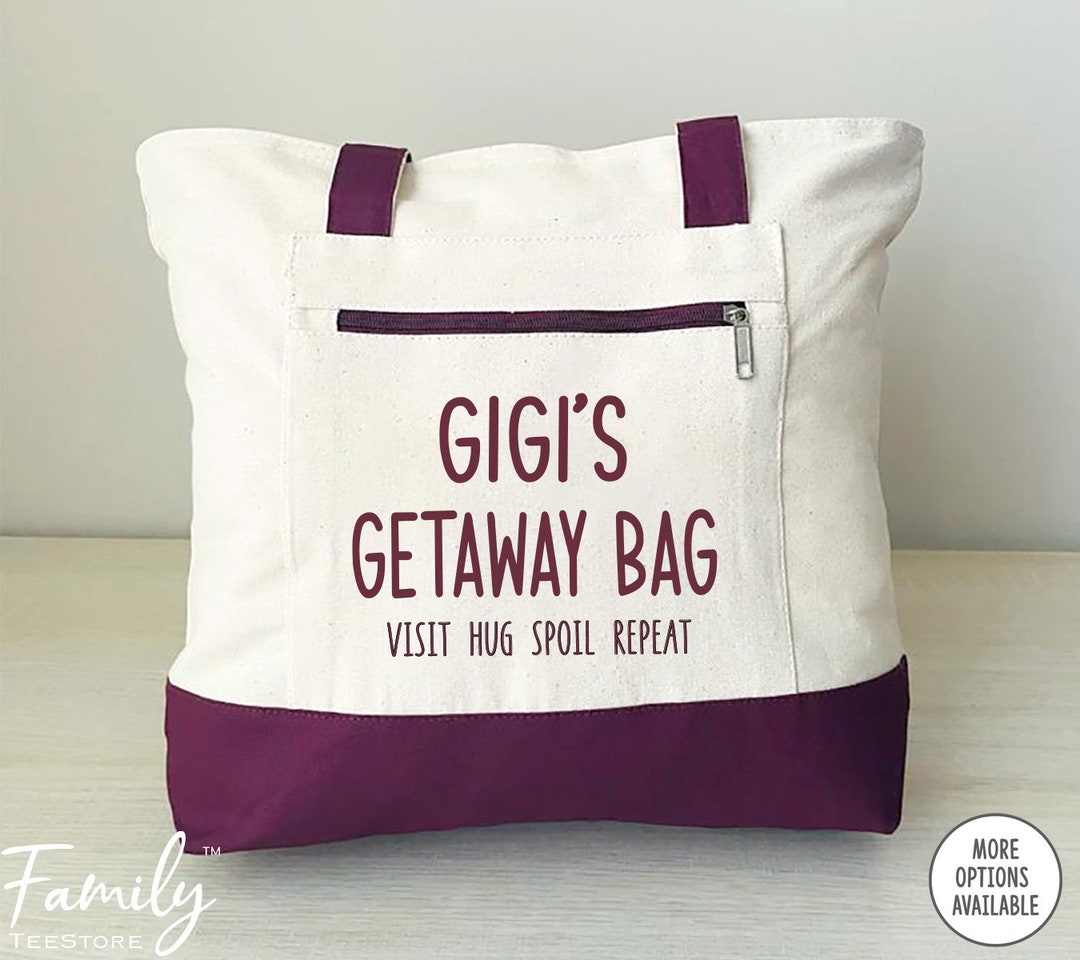Gigi's Getaway Bag, Zippered Tote Bag, CUSTOM Name Getaway Bag, Two ...