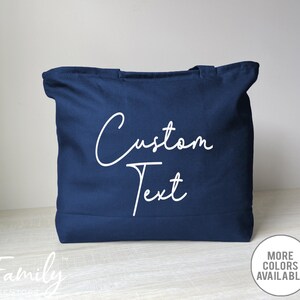 Custom Text Tote Bag - Zippered Tote Bag - Promotional Tote Bag ...