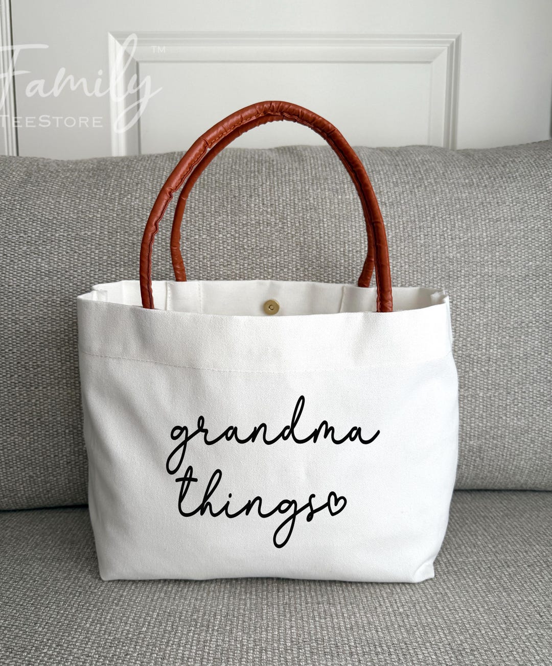 Grandma Things Bag, Canvas Tote Bag, Grandma Tote, Personalized Gift ...