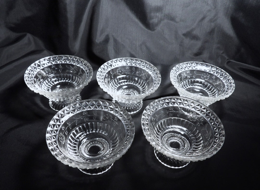 Adams and Company Number 0140 WILDFLOWER Pattern Footed Dessert Cups - Etsy