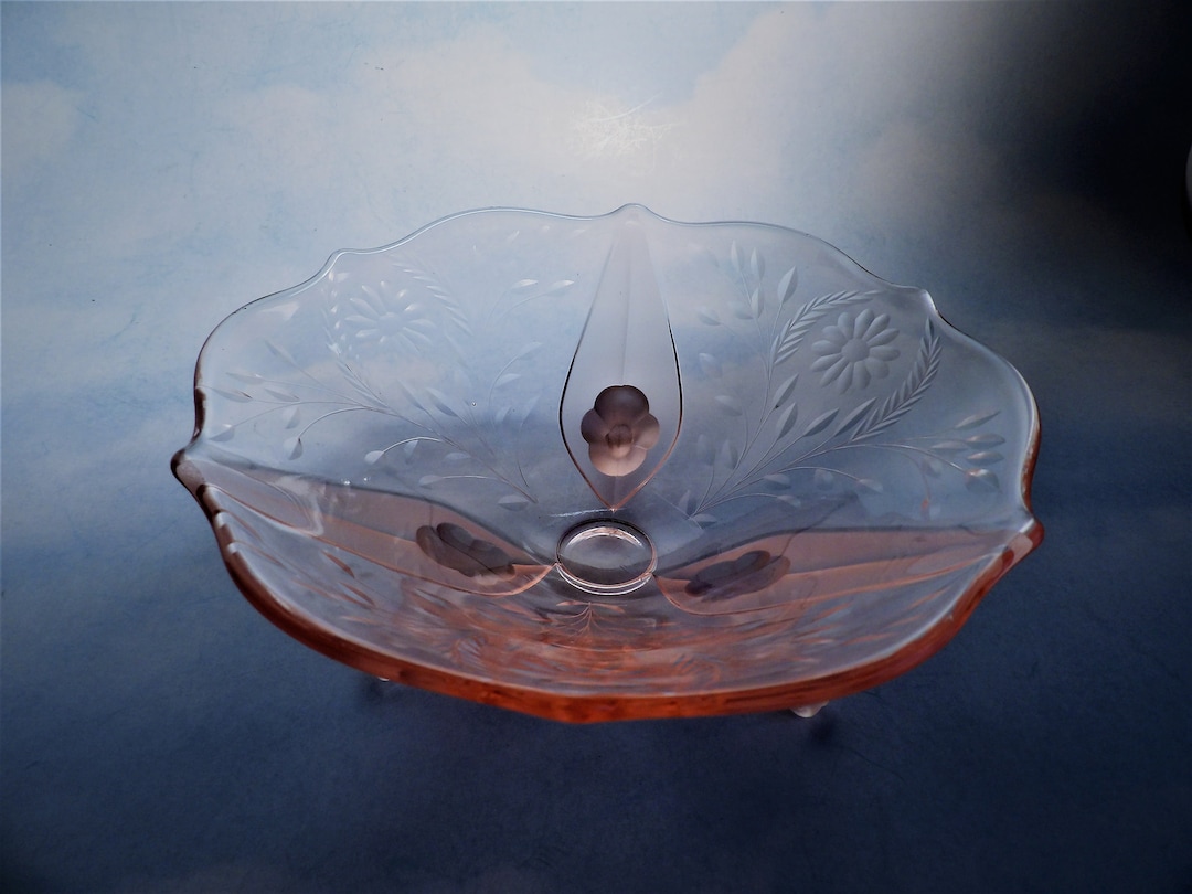 Depression Era Standard Glass Co. Pink Bowl - Etsy