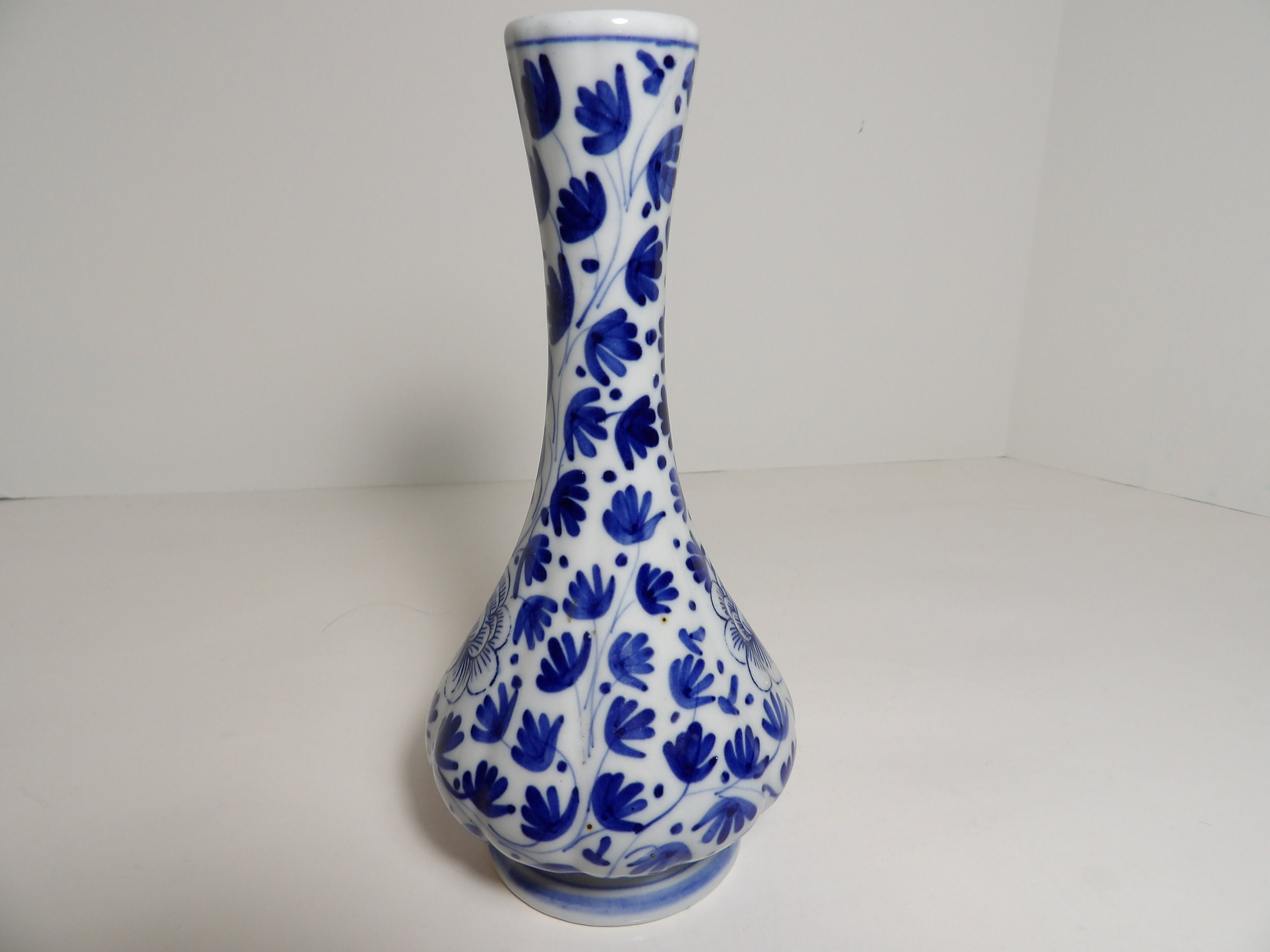 Andrea by Sadek Blue and White Bud Vase - Etsy