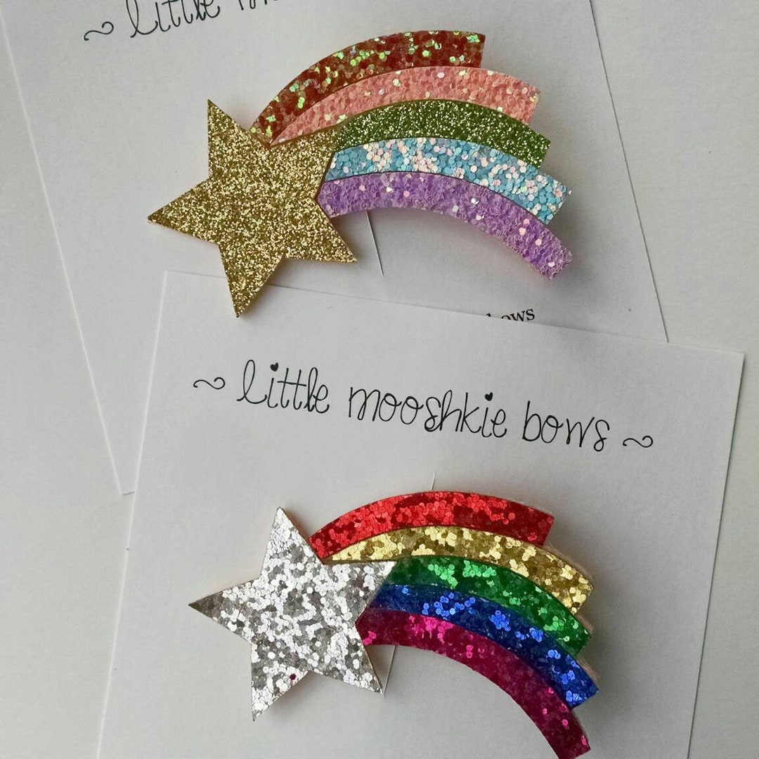 Rainbow Clip Shooting Star Twinkle Twinkle Girls Hair - Etsy