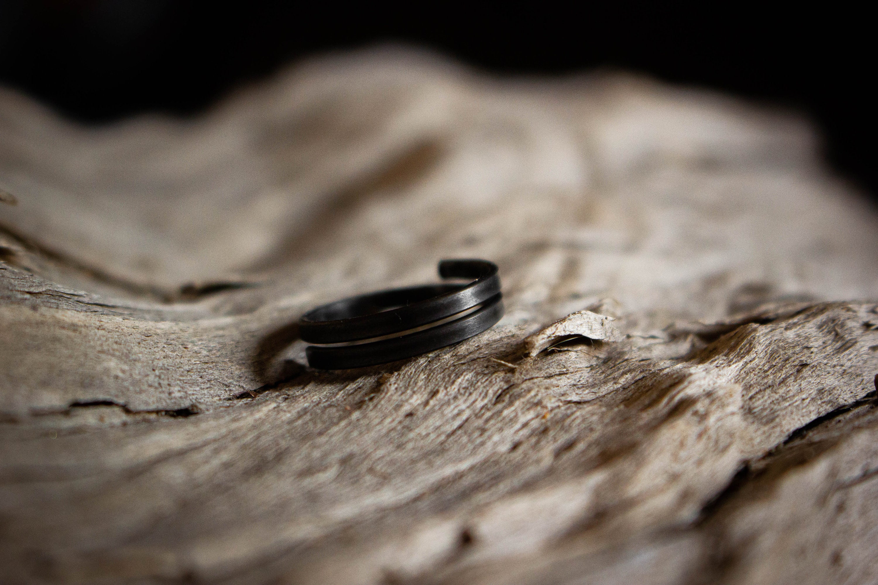Minimal Iron Ring, Simple Black Ring, Handmade Adjustable Ring, Plain ...