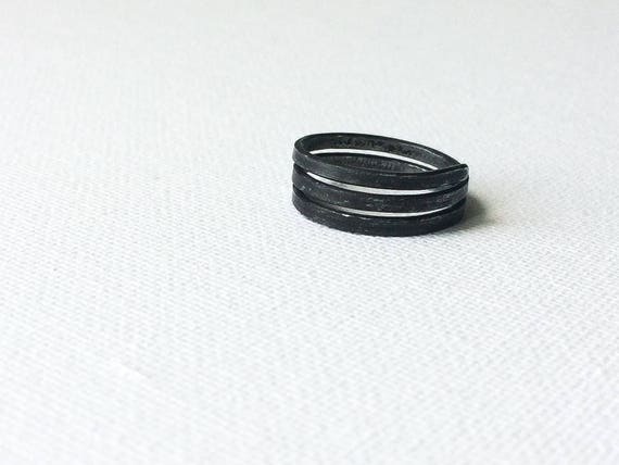 Minimal Iron Ring Simple Black Ring Plain Handmade Ring | Etsy