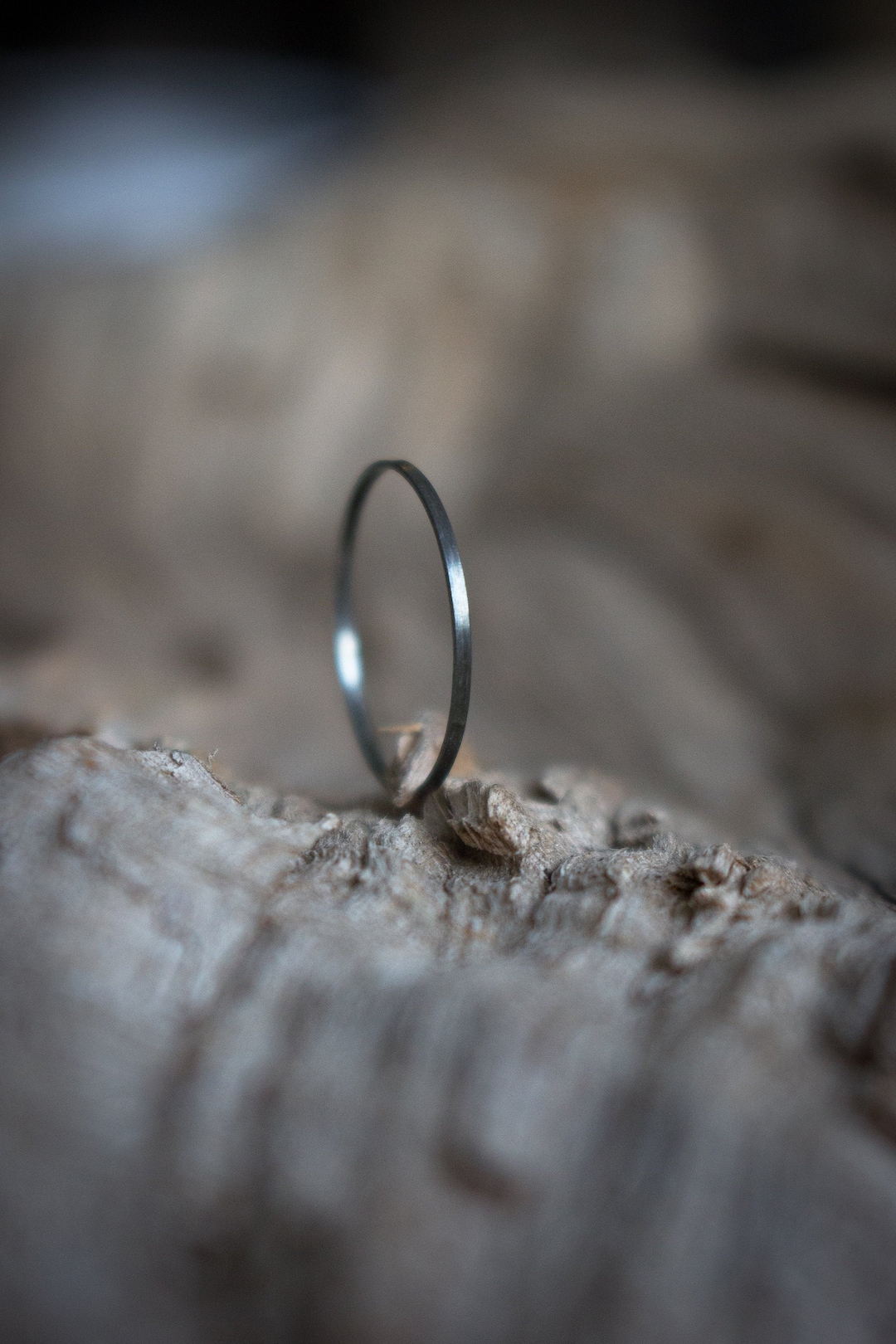 Thin Black Ring, Minimal Iron Ring, Simple Adjustable Ring, Plain ...