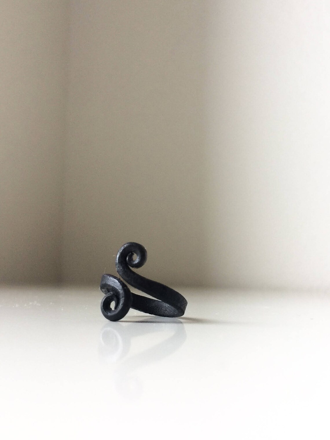 Iron Ring Forged Iron Ring Double Scroll Ring Rustic Iron | Etsy