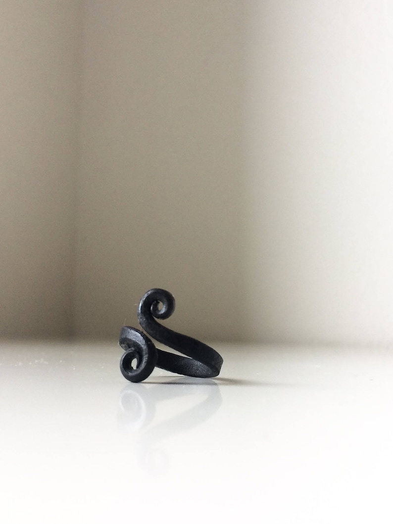 Iron Ring, Forged Iron Ring, Double Scroll Ring, Rustic Iron Ring, Iron ...