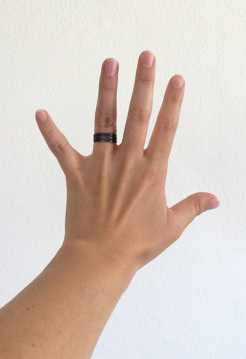 Minimal Iron Ring Simple Black Ring Plain Handmade Ring | Etsy