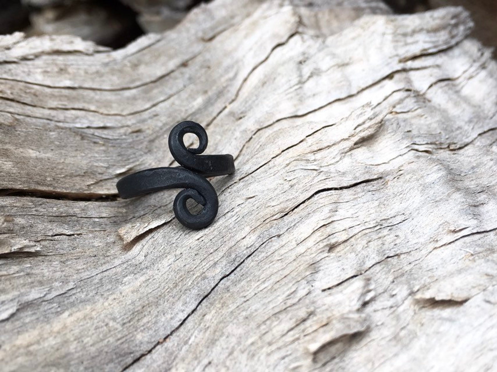 Iron Ring, Forged Iron Ring, Double Scroll Ring, Rustic Iron Ring, Iron ...