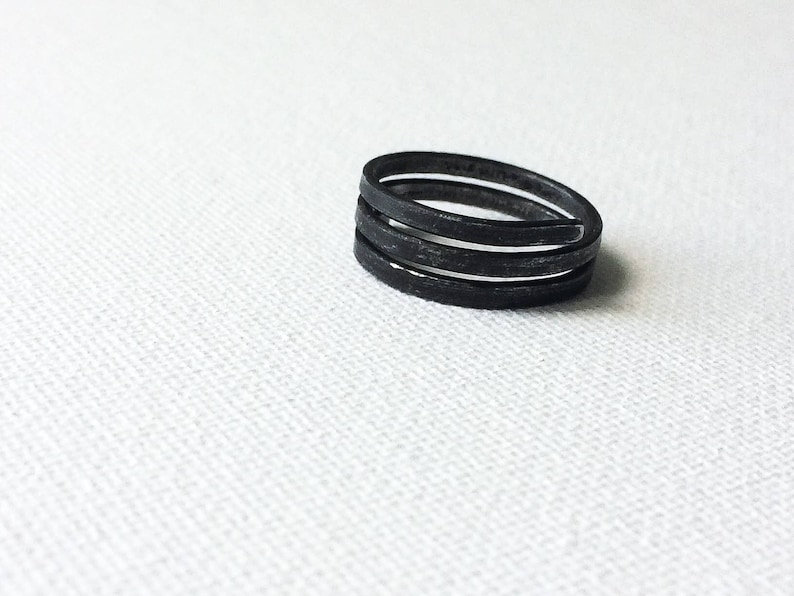 Minimal Iron Ring, Simple Black Ring, Plain Handmade Ring, Dark Grey ...