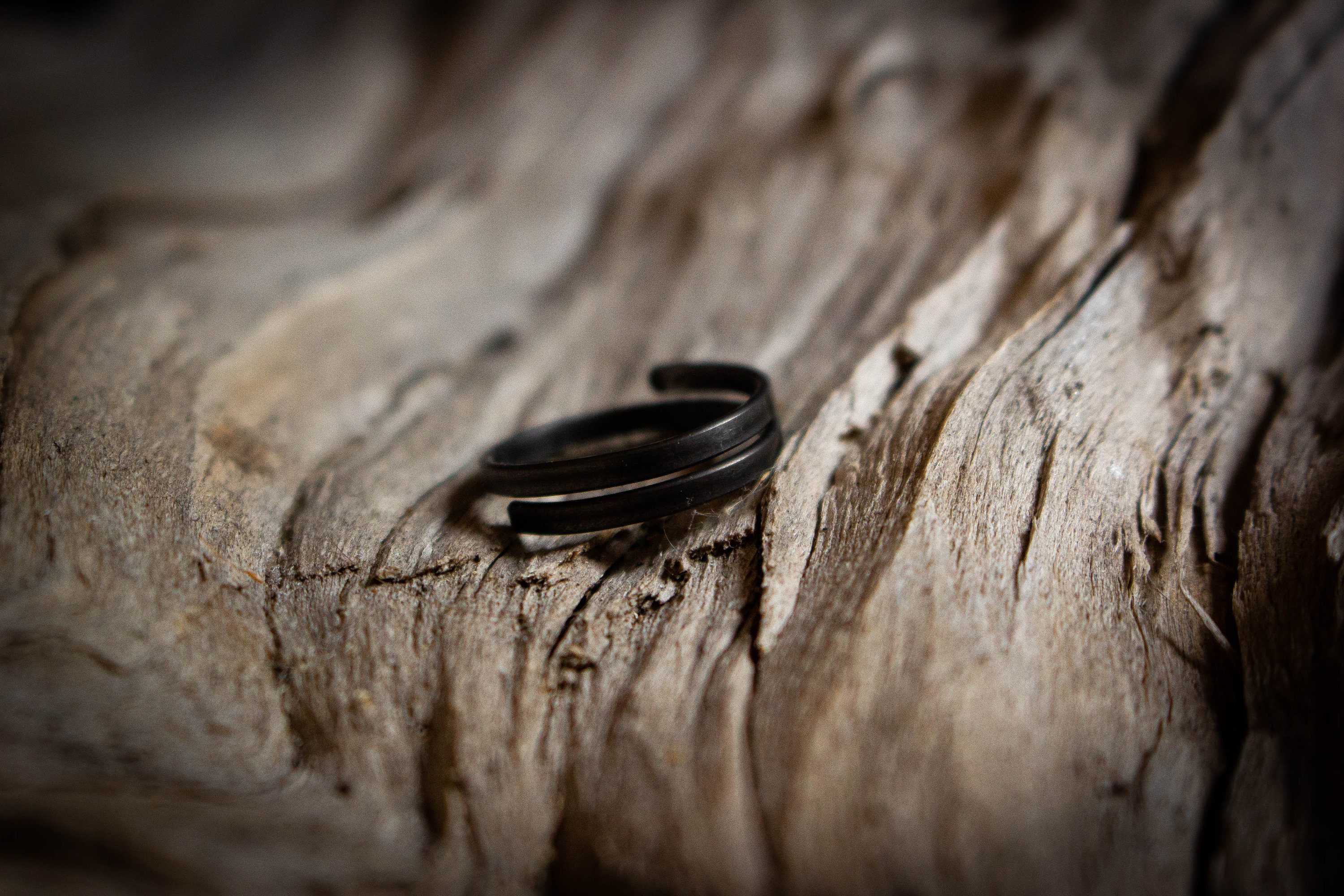 Minimal Iron Ring, Simple Black Ring, Handmade Adjustable Ring, Plain ...