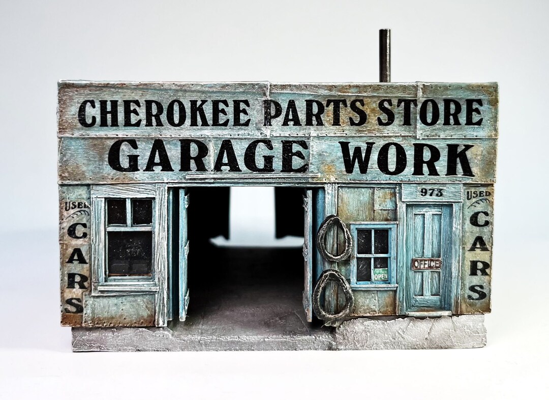 HO 1:87 Scale Cherokee Parts Store Kit for Model Railroading, Diorama ...