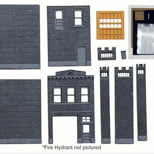 HO 1:87 Scale Brick Fire House Kit for Diorama, Model Railroading ...
