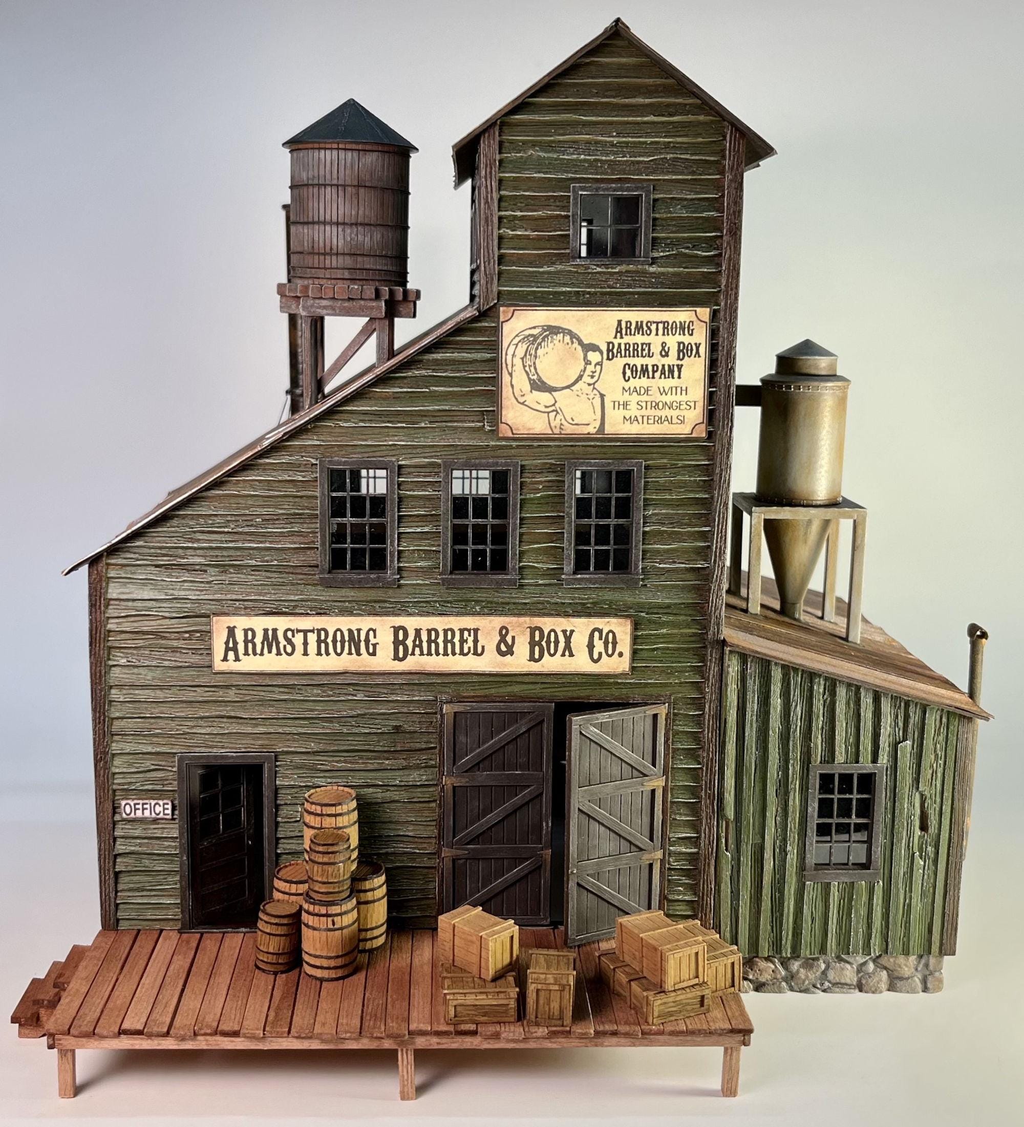 O/on30 Scale Armstrong Barrel and Box Company Model Kit, Diorama ...