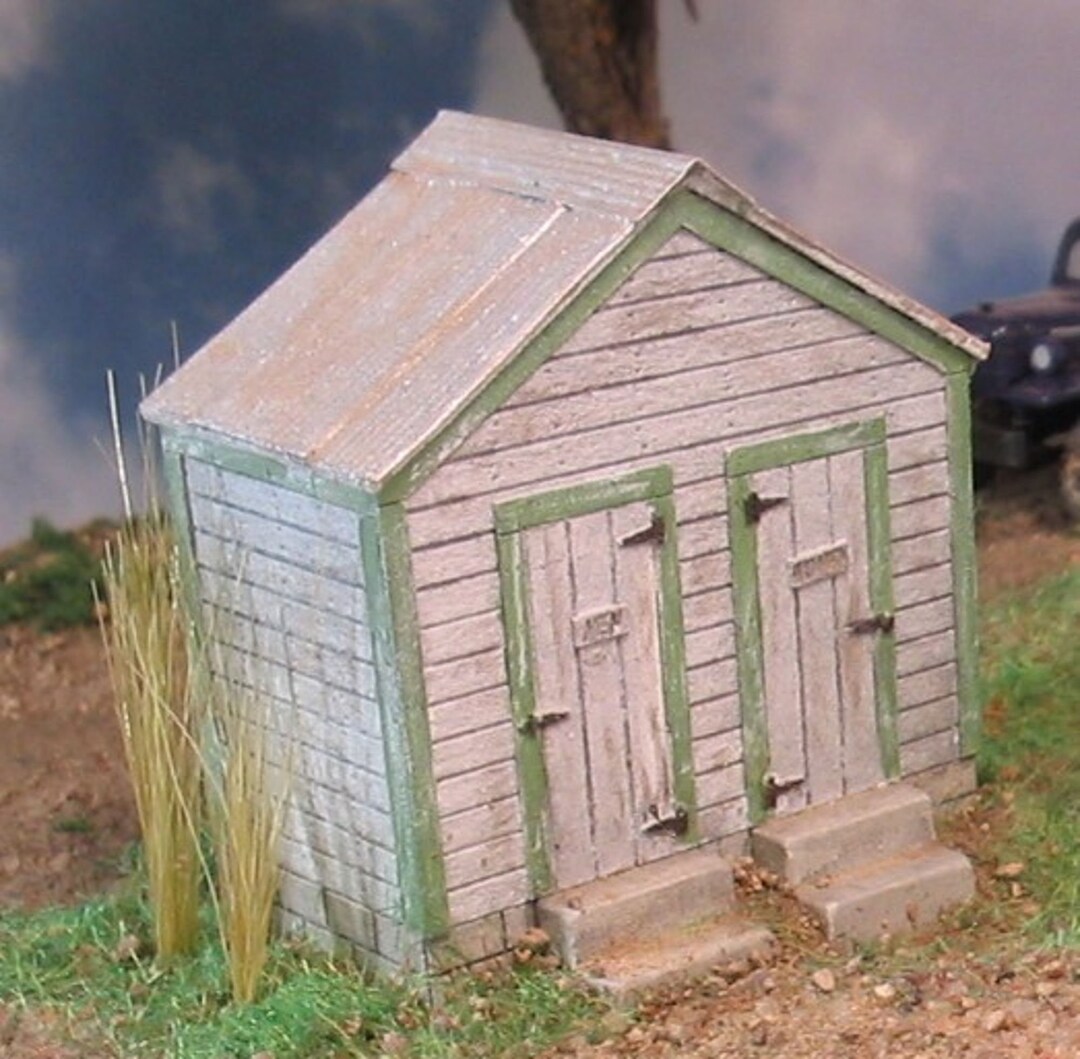HO 1:87 Scale 2 Door Outhouse Kit for Diorama, Model Railroading, Model ...