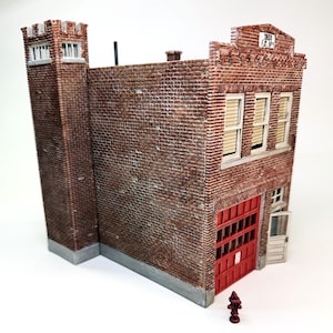 O/on30 1:48 Scale Brick Fire House Model Kit for Diorama, Model ...