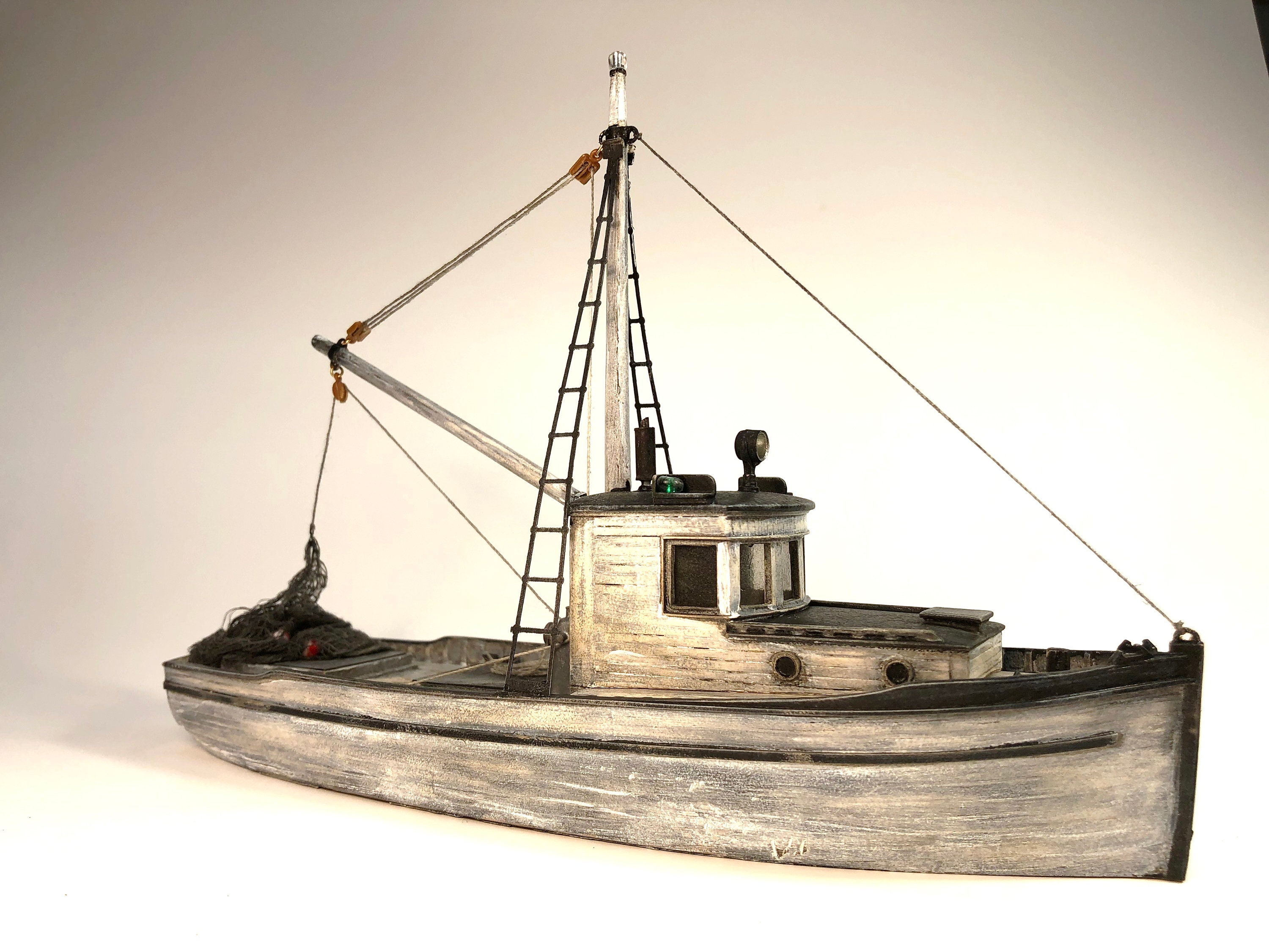 O/on30 1:48 Scale Combination Fishing Boat Kit for Diorama, Model ...