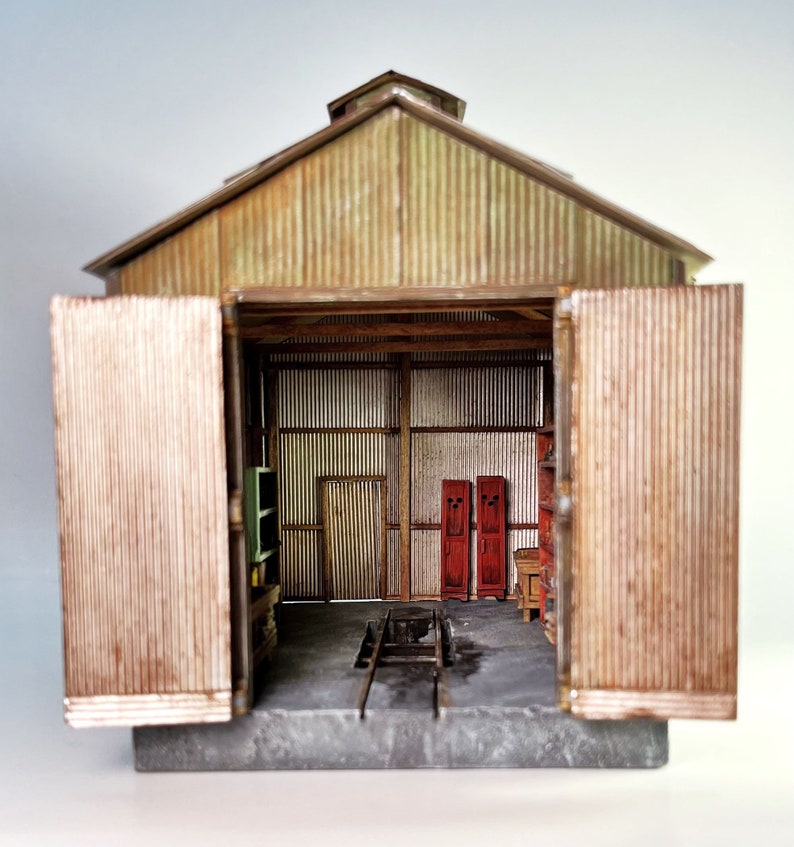 O/on30 1:48 Scale Single Stall Engine House Model Kit for Diorama ...