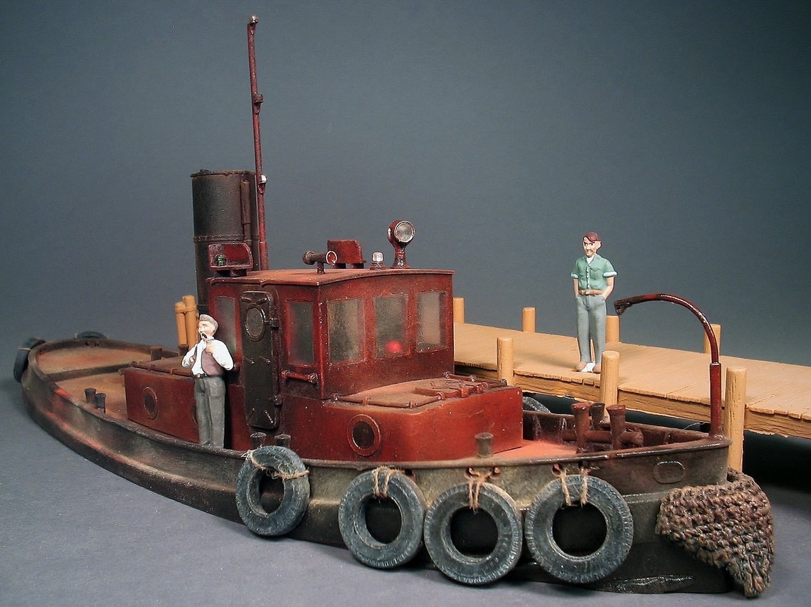 O/on30 1:48 Scale 45' Steam Harbor Tugboat Kit for Diorama, Model ...
