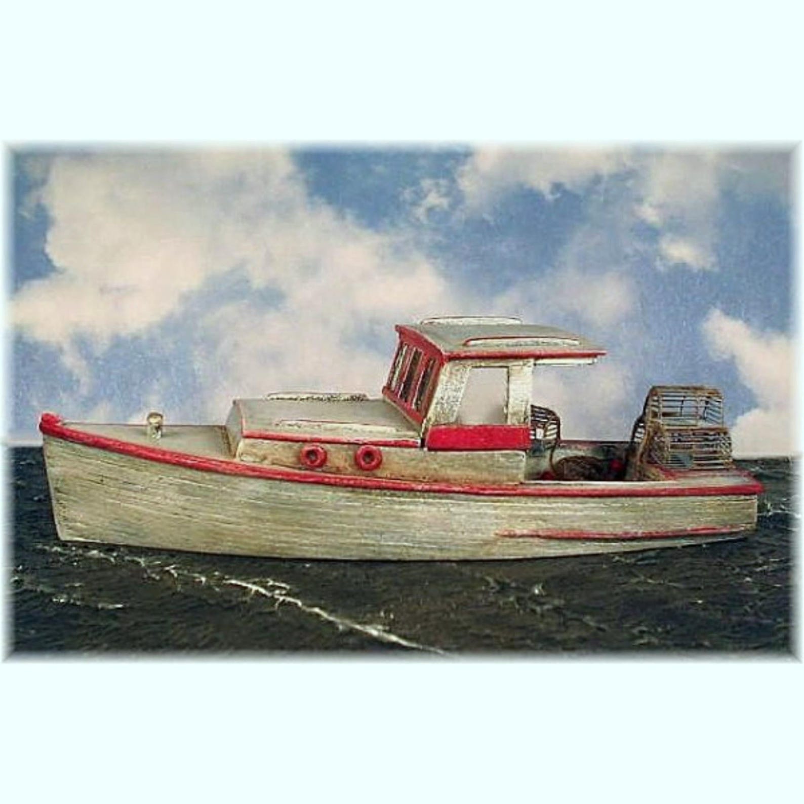 HO 1:87 Scale 34' Lobster Boat Kit Waterline Hull for Model Railroading ...