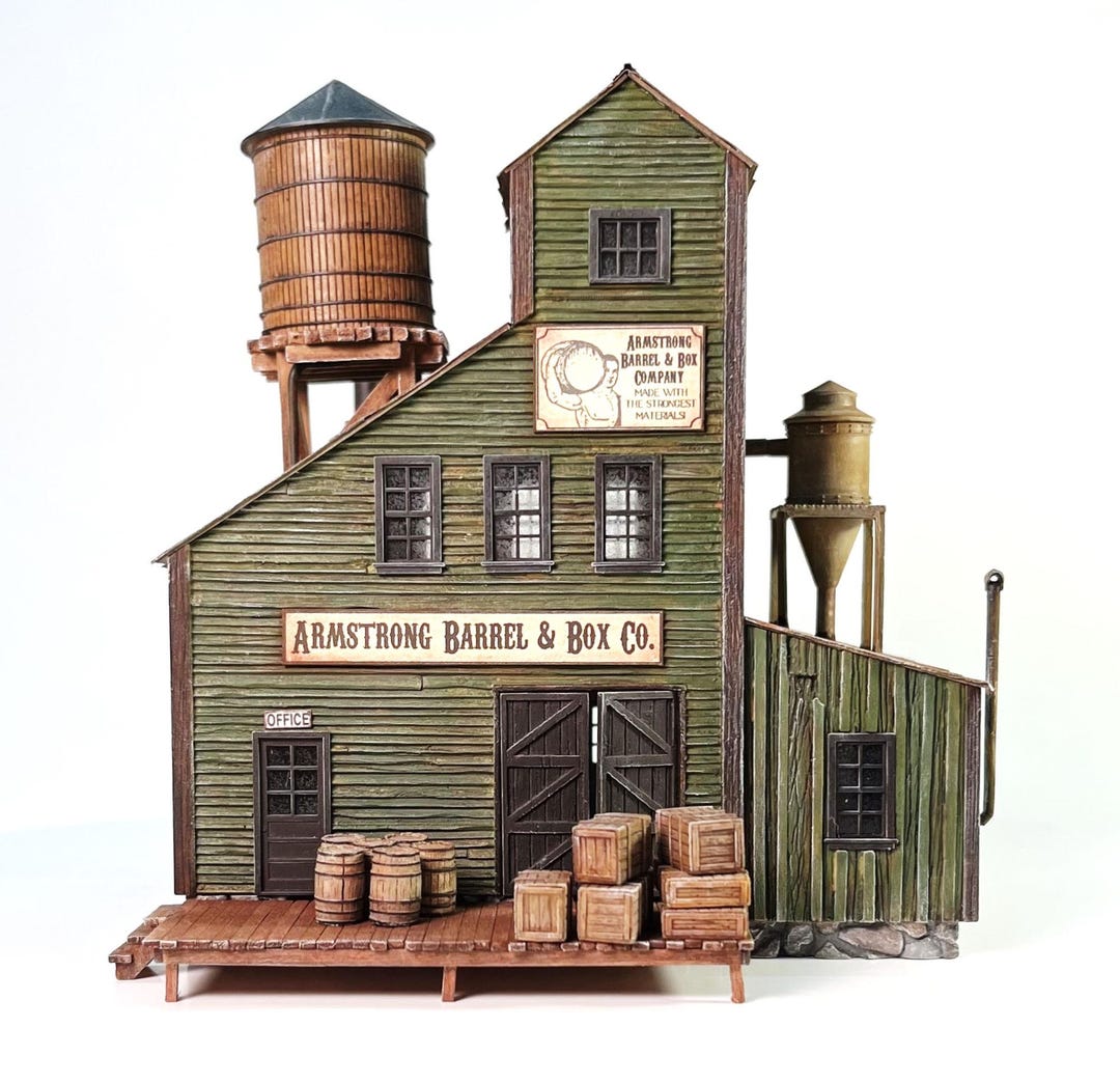 HO Scale Armstrong Barrel and Box Company, Diorama Building Kit - Etsy