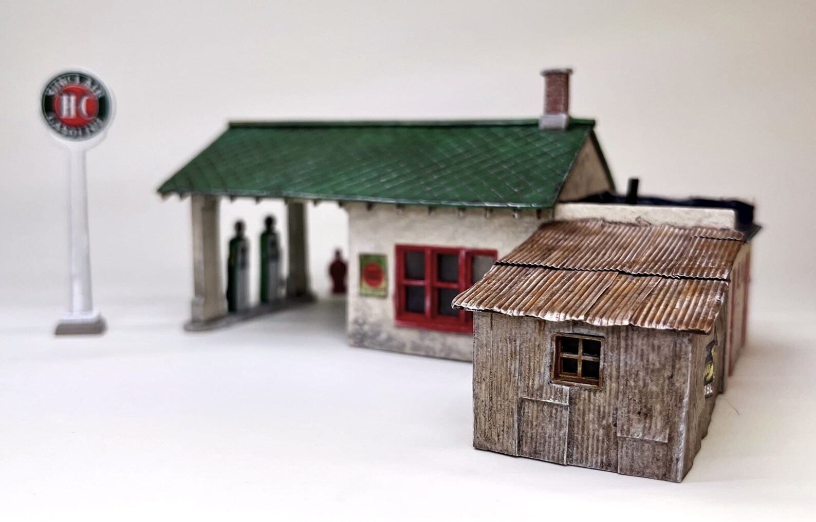 HO 1:87 Scale Earl's Service Station Kit for Diorama, Model Railroading ...