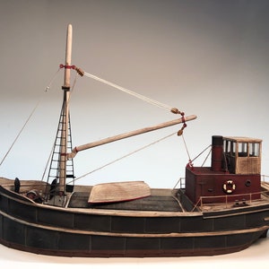 HO 1:87 Scale 68' Steam Freighter Kit Waterline Hull for Model ...