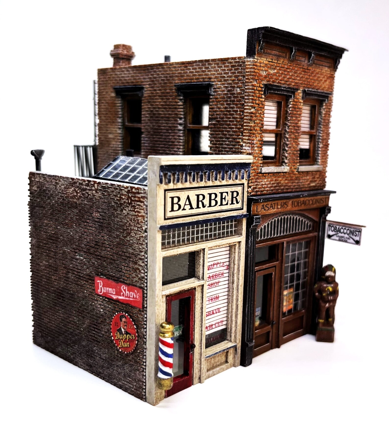 HO 1:87 Scale Downtown Barber & Tobacconist Shops Kit for Diorama ...