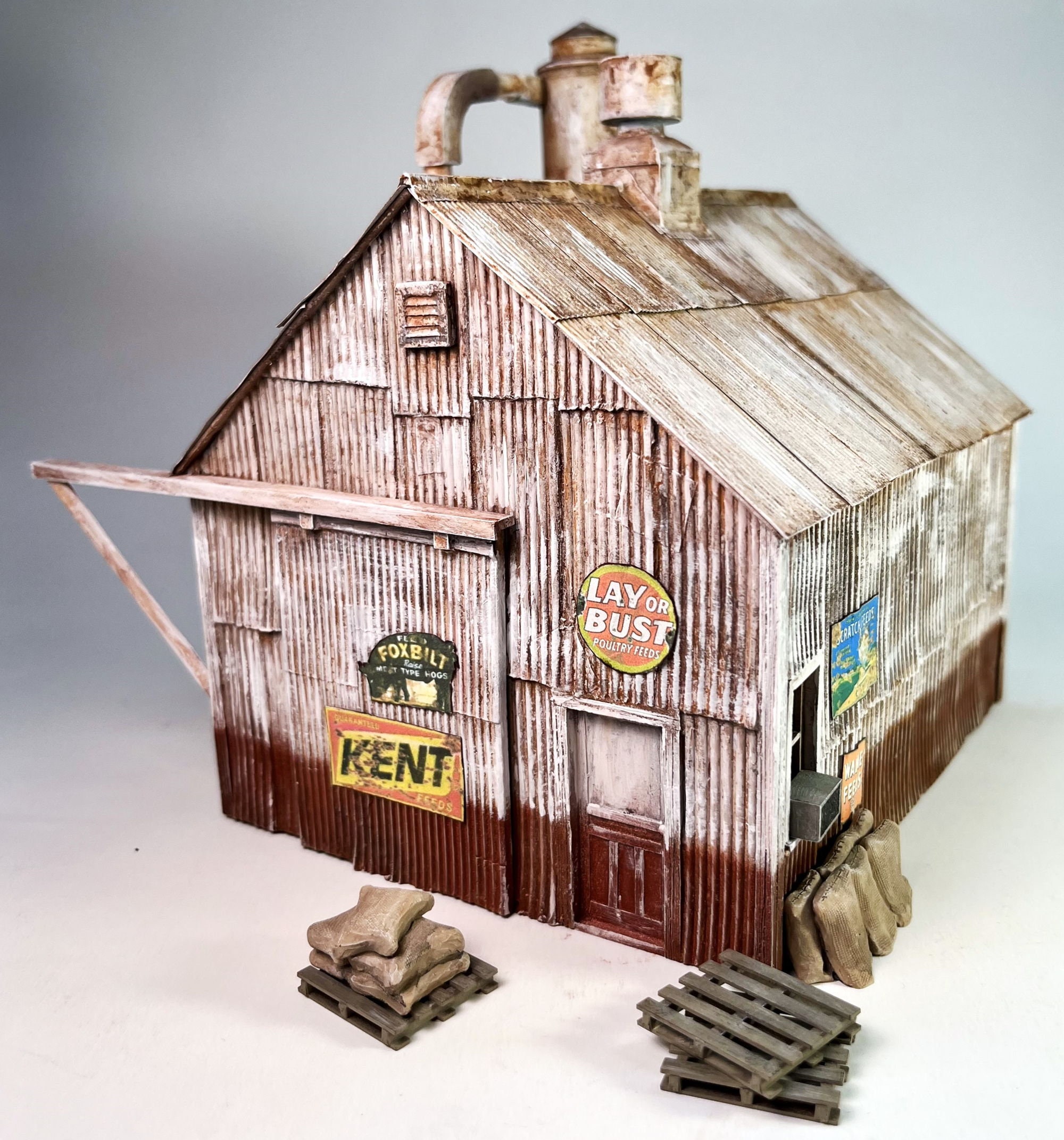 O/on30 1:48 Scale Bulk Bagging Warehouse Kit for Diorama and Model ...