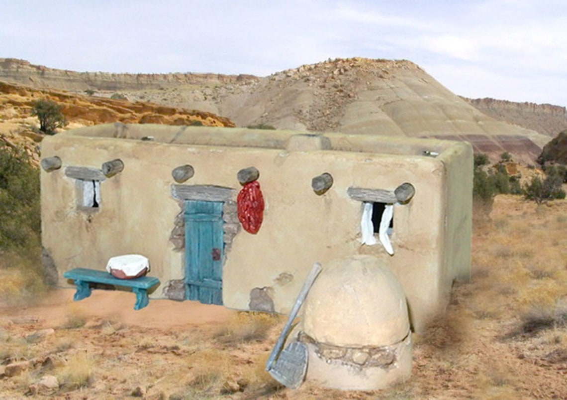 O/on30 1:48 Scale Southwest Adobe House Kit Diorama Model, Model ...