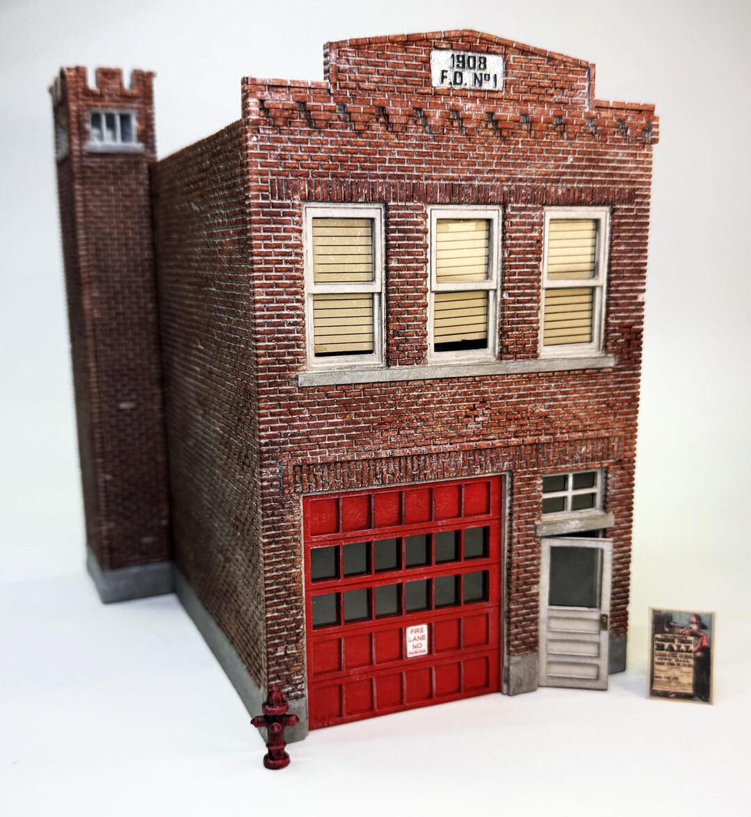 O/on30 1:48 Scale Brick Fire House Model Kit for Diorama, Model ...