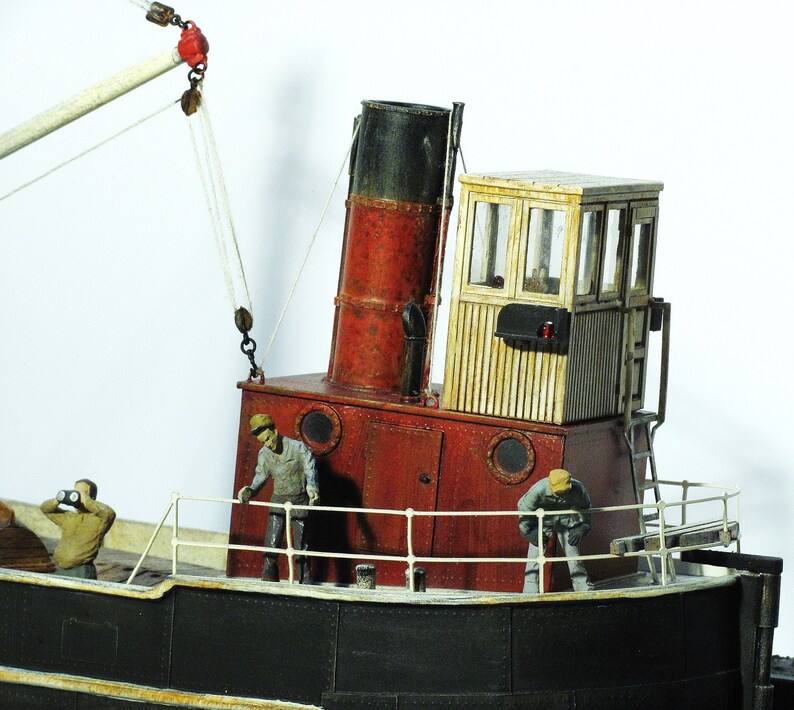 O/on30 1:48 Scale 50' Steam Freighter Kit Waterline Hull for Model ...