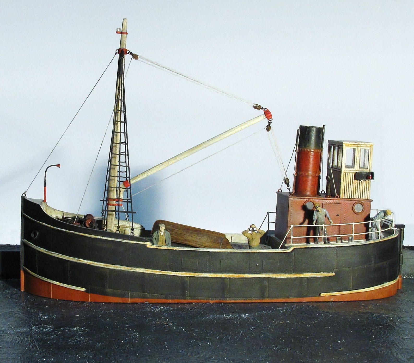 O/on30 1:48 Scale 50' Steam Freighter Kit Waterline Hull for Model ...