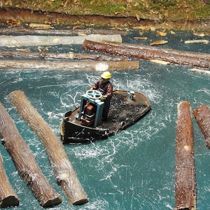 O 1:48 Scale 16' Log Bronc Kit for Diorama, Model Railroading, Logging ...
