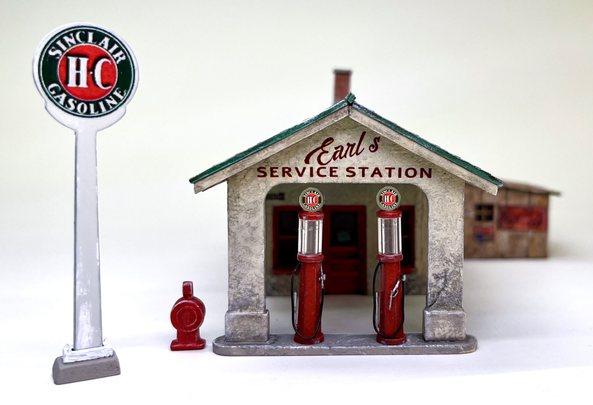 HO 1:87 Scale Earl's Service Station Kit for Diorama, Model Railroading ...
