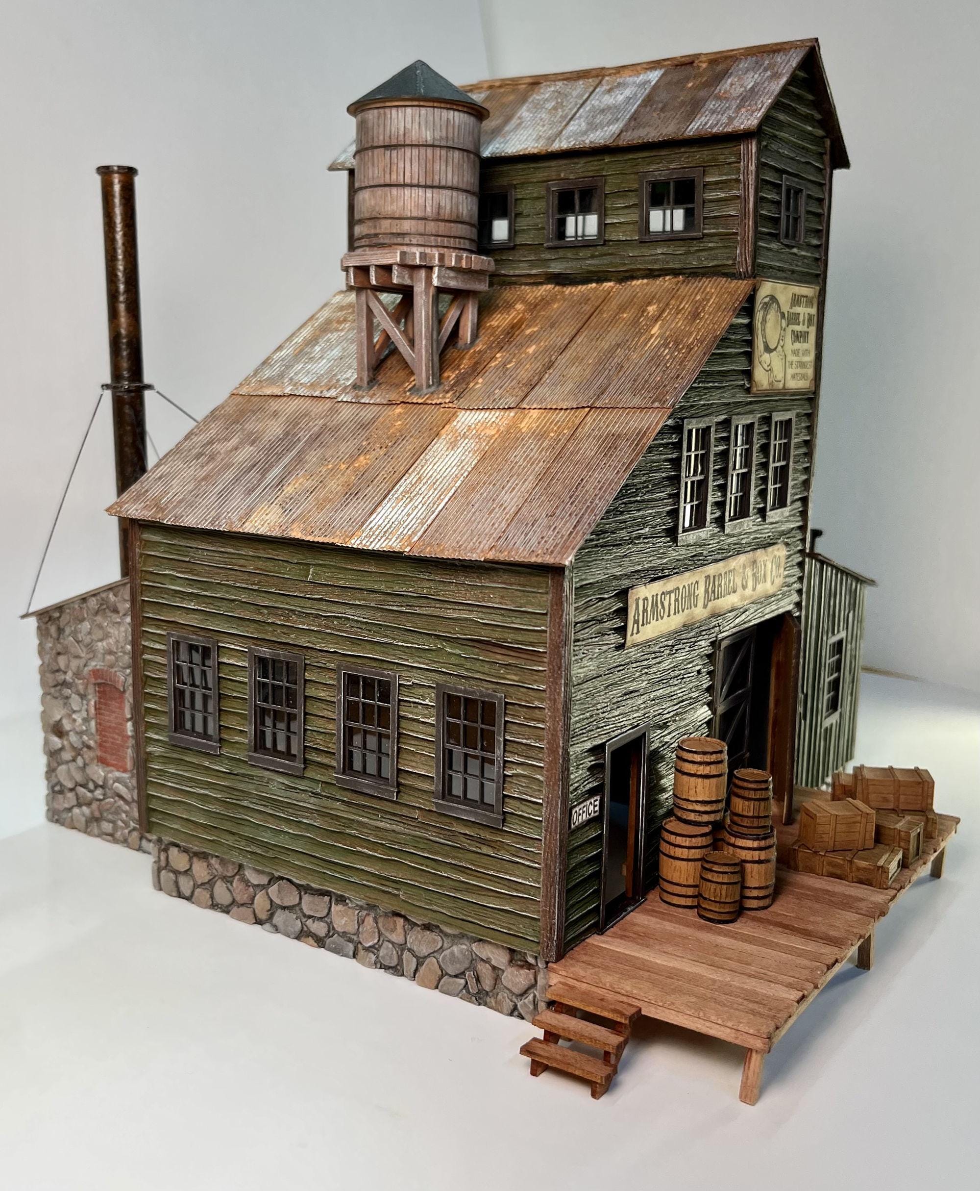 O/on30 Scale Armstrong Barrel and Box Company Model Kit, Diorama ...