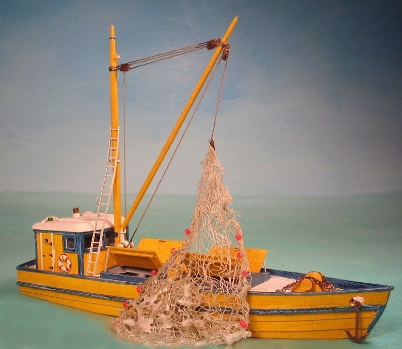 HO 1:87 Scale 56' Fishing Boat Kit, Waterline Hull for Model Railroad ...