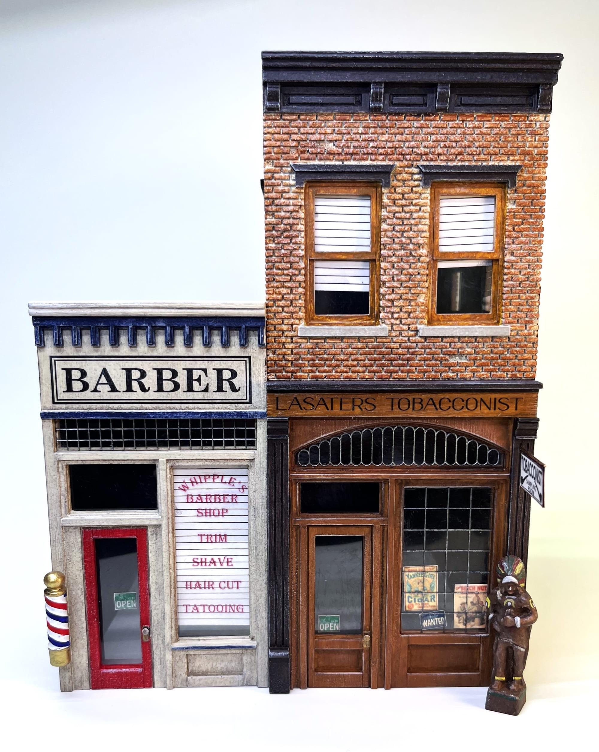 O/on30 1:48 Scale Downtown Barber/tobacconist Shops Model Kit for ...