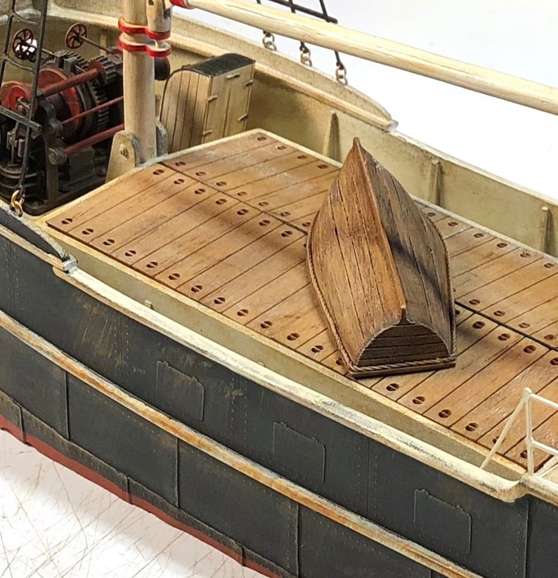 O/on30 1:48 Scale 50' Steam Freighter Kit Waterline Hull for Model ...