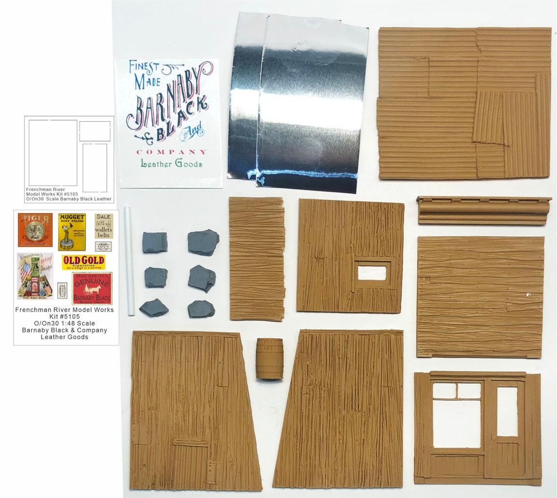 O/on30 1:48 Scale Barnaby Black & Company Leather Goods Kit for Diorama ...
